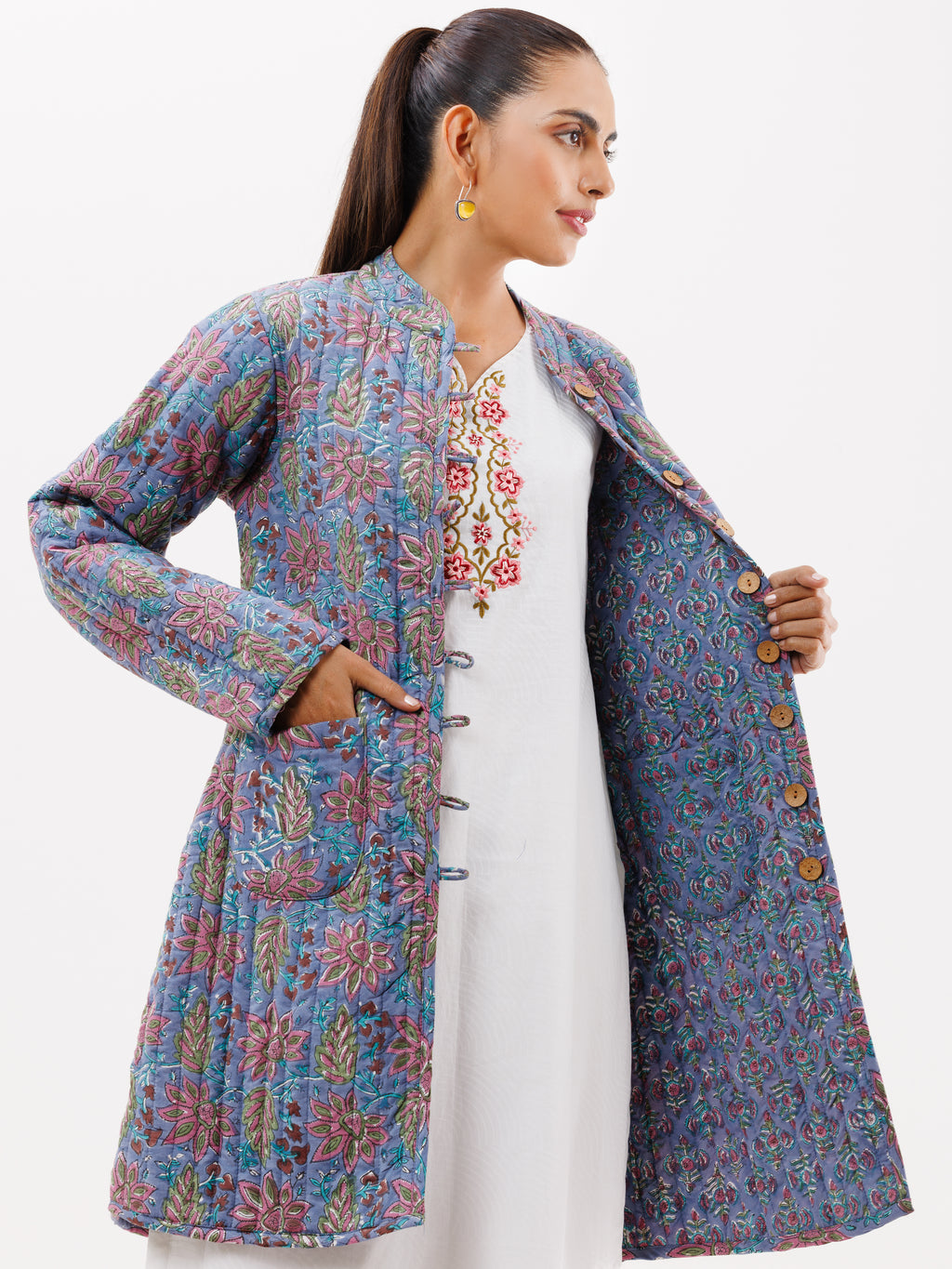 Shishir Tripti Quilted Reversible Jacket – InduBindu